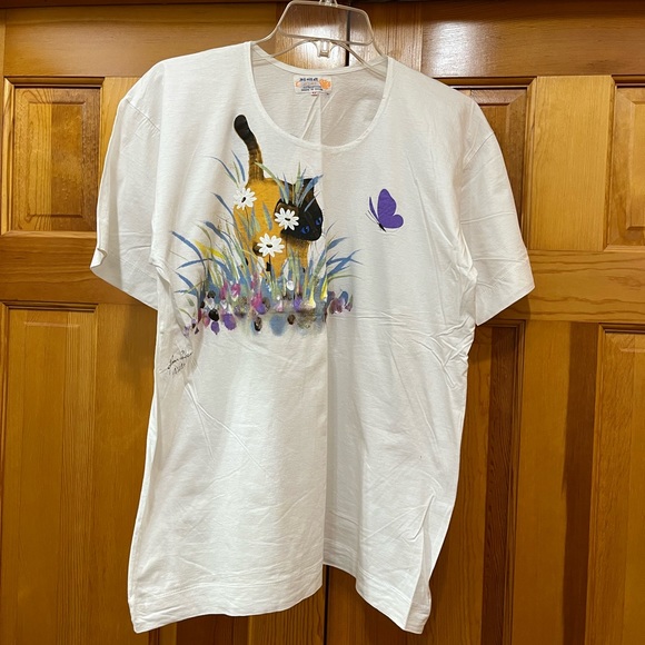 Coral | Tops | Nwot Super Sweet Hand Painted Tee Shirt With Artist ...